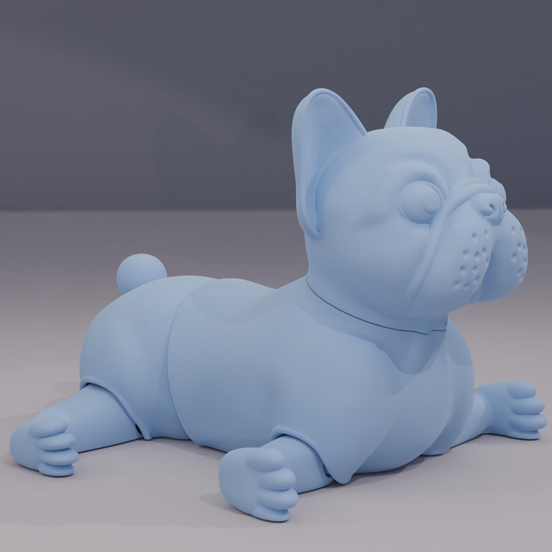 Flexi French Bulldog STL File | Articulated Frenchie 3D Model, Flexi ...