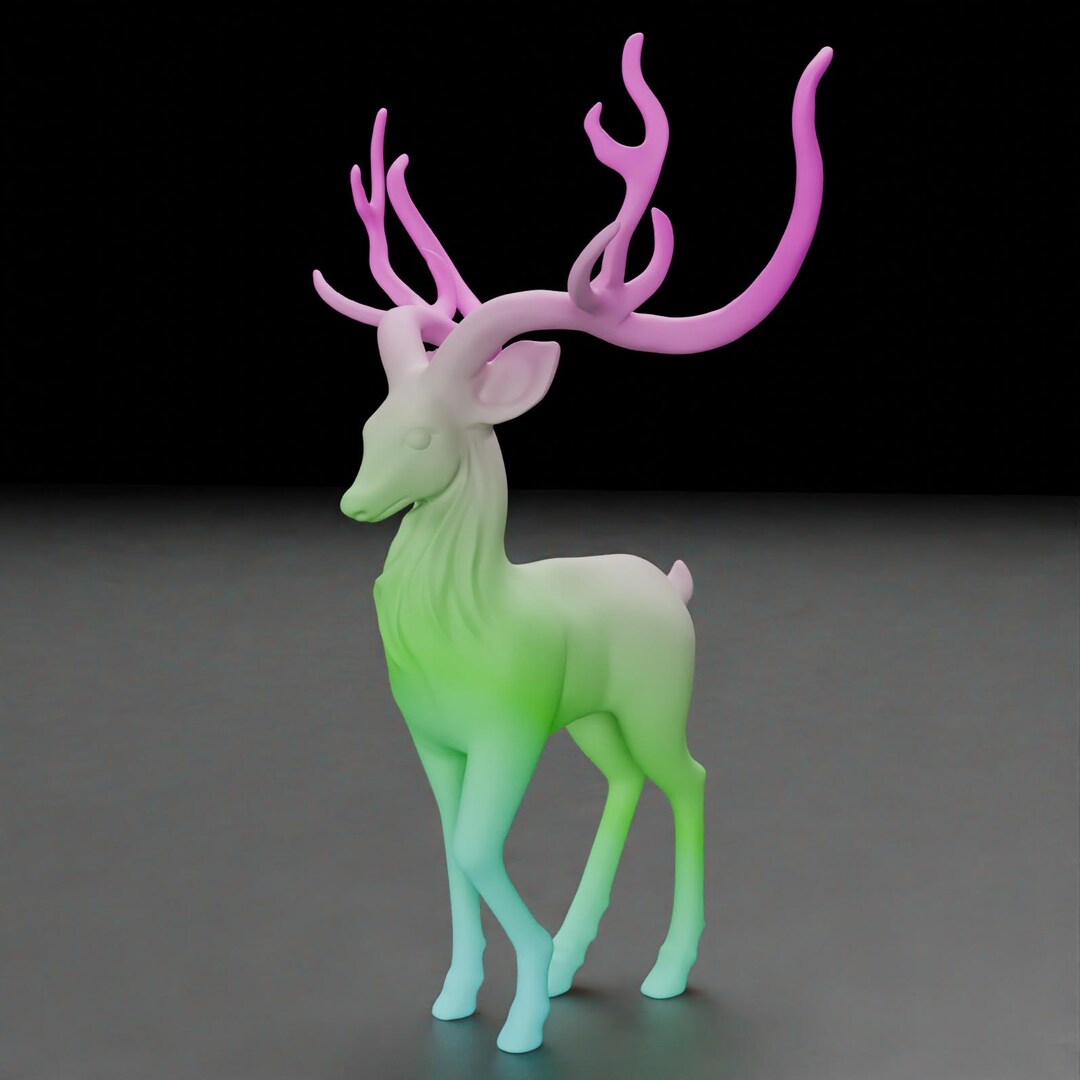 Fantasy Deer STL File | Elegant Rainbow Gradient Stag | 3D Printable ...