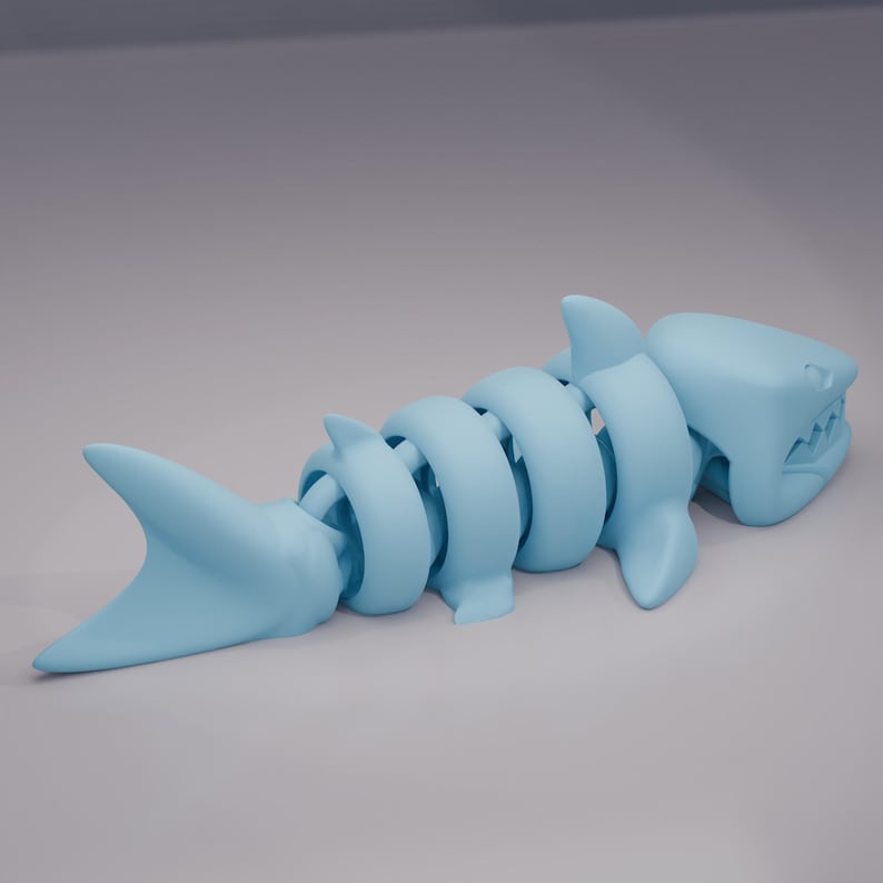 Articulated Monster Shark STL File | Flexi Ocean Monster Toy 3D Model ...