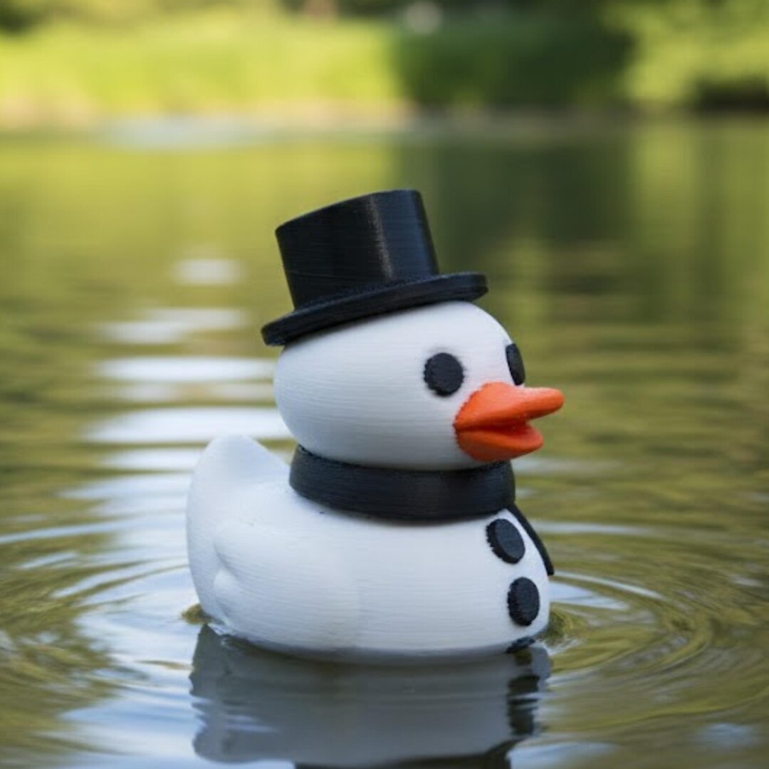Snowman Rubber Duck STL | Winter Bath Toy Model | 3D Printable ...