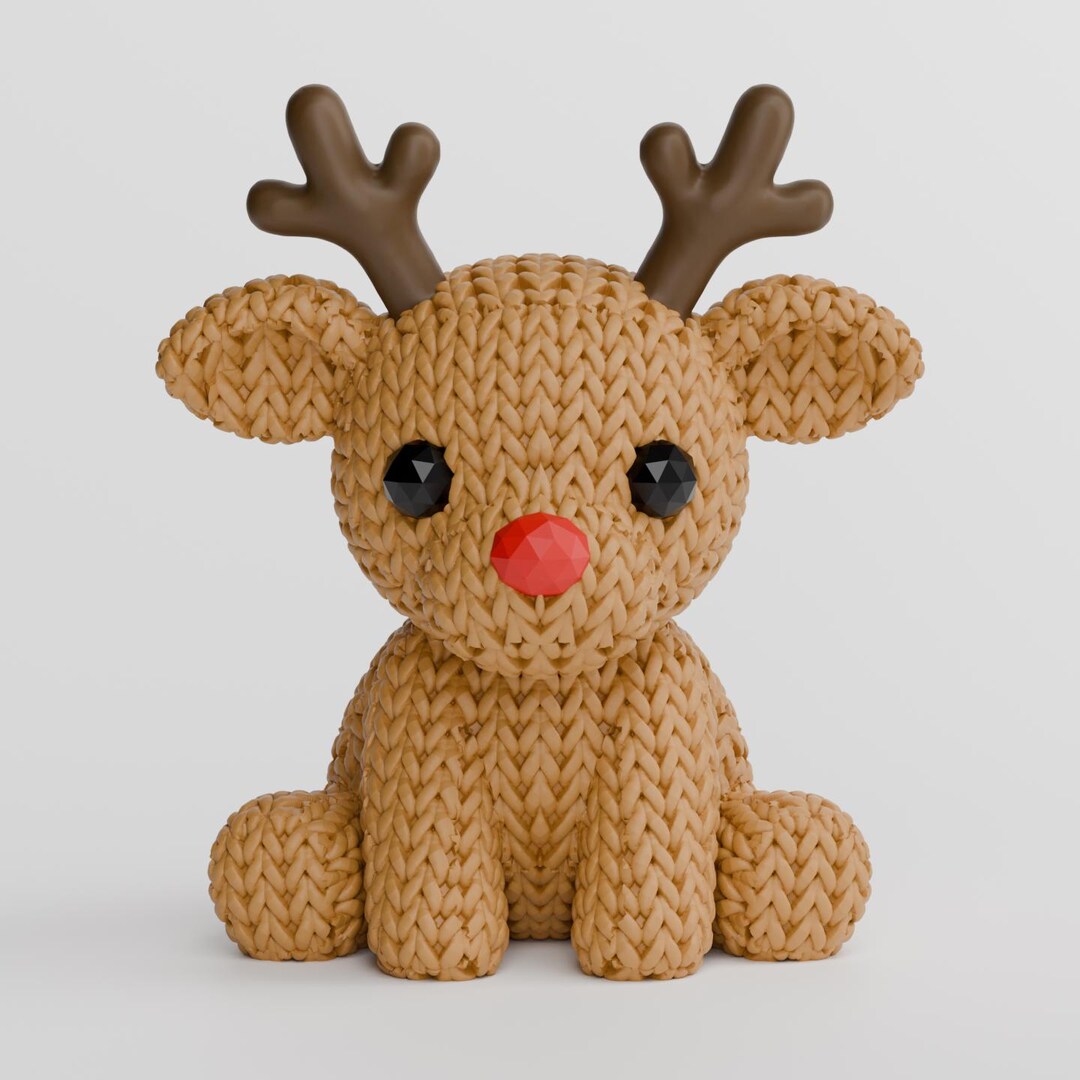 Rudolph Reindeer STL, Knitted Reindeer 3D Print, Crochet Rudolph ...