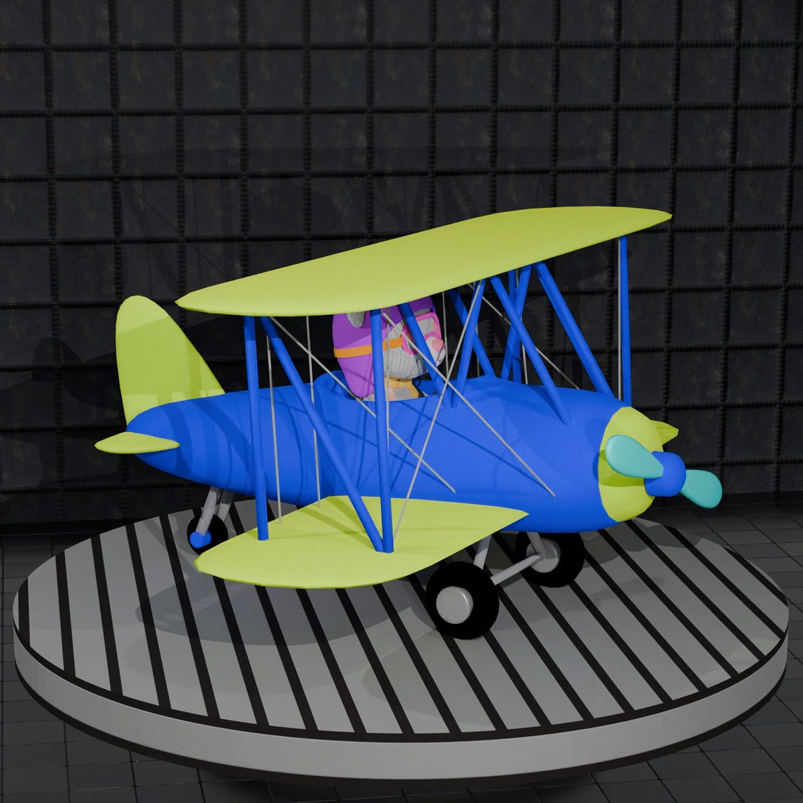 Cartoon Biplane Airplane 3D STL File | Articulated Toy Plane Model ...