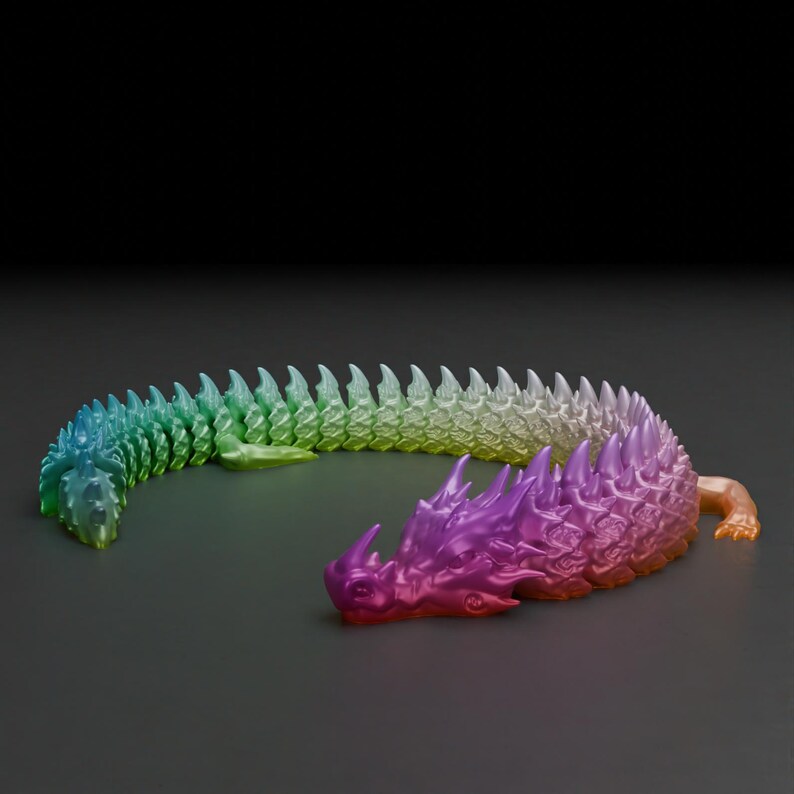 Articulated Dragon STL File | Rainbow 3D Print Model | Flexible Dragon ...