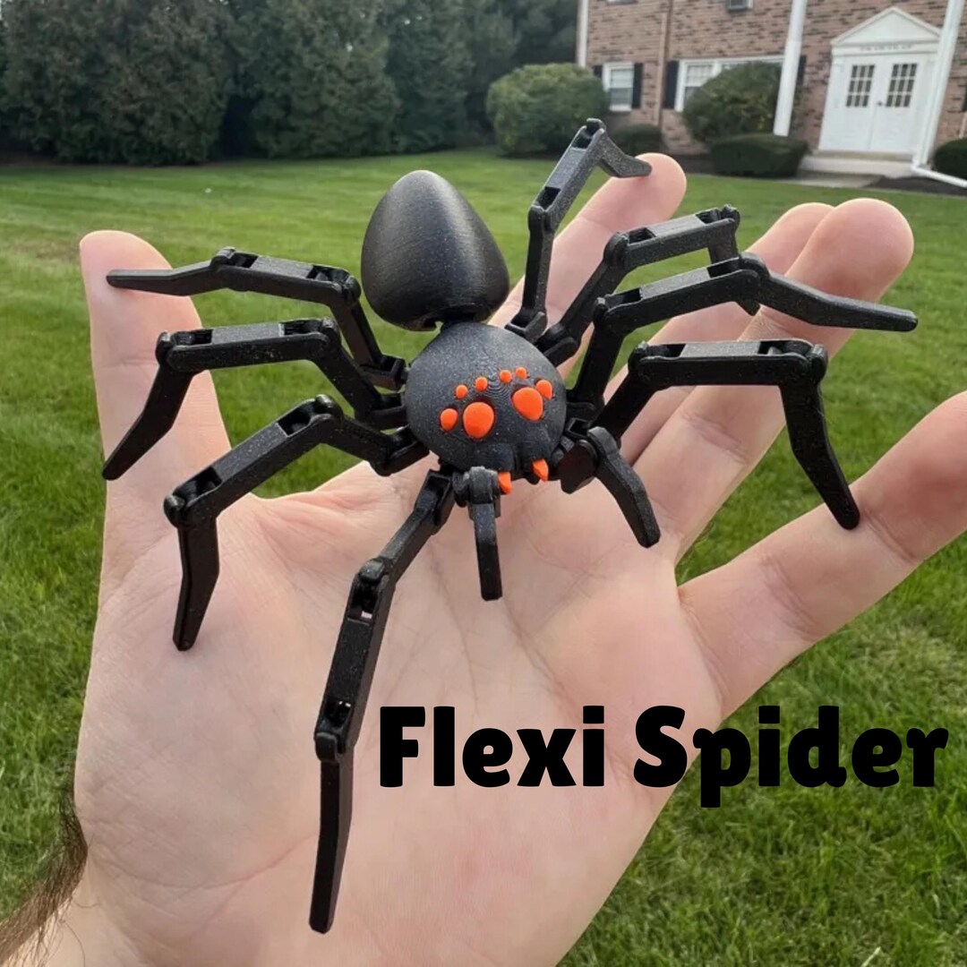 Flexi Spider STL File – Articulated Flexible Spider 3D Print – Creepy ...
