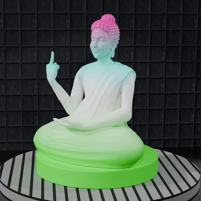 Buddha Statue Art 3D STL Design for 3d Printer, Middle Finger, 3D ...