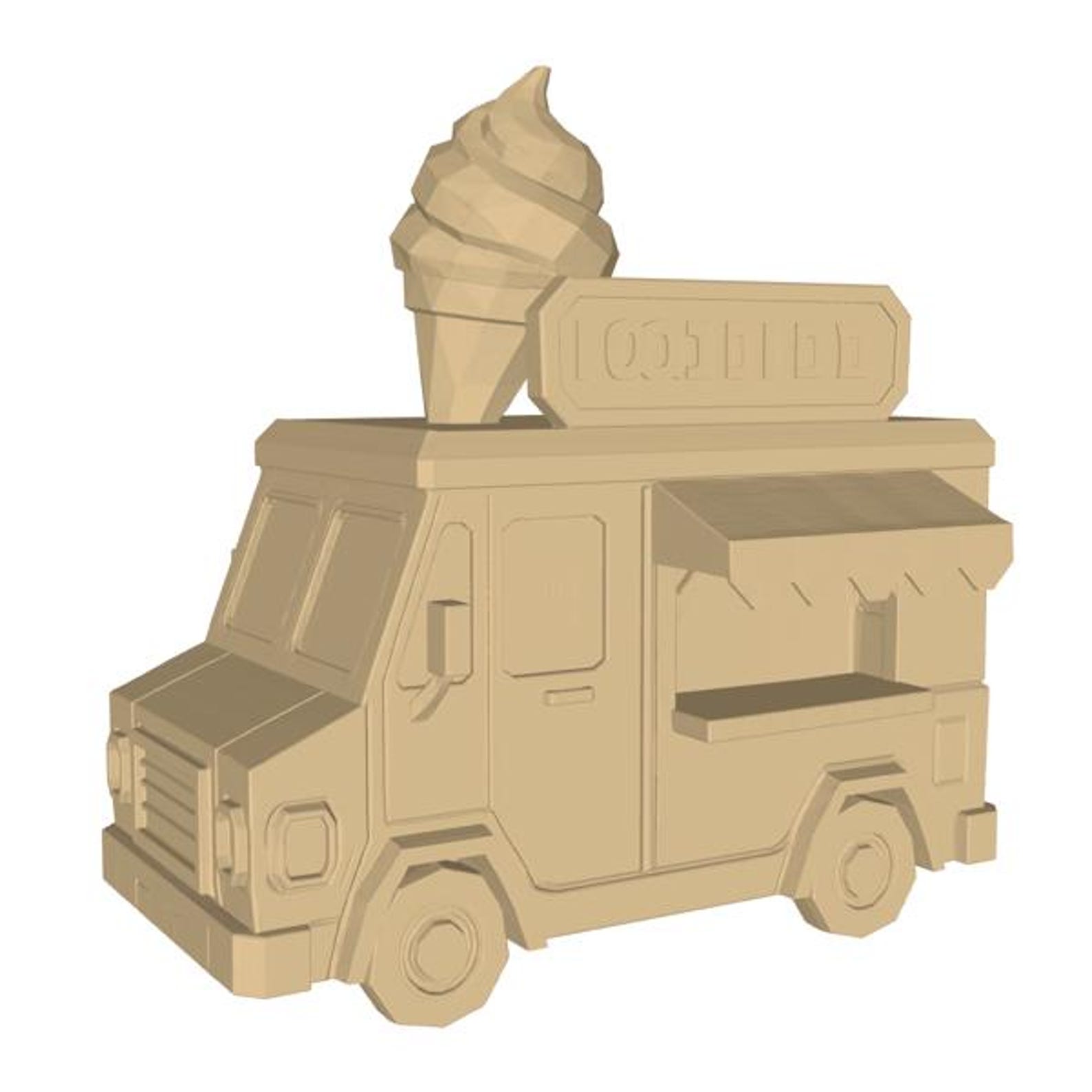 Ice Cream Truck STL File | Low Poly Food Truck Model | 3D Printable ...