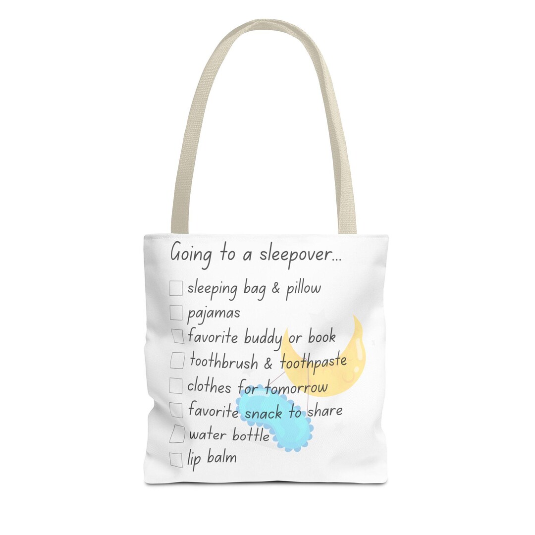 Sleepover Tote Bag, Sleepover Essentials Tote, Children's Night Bag ...