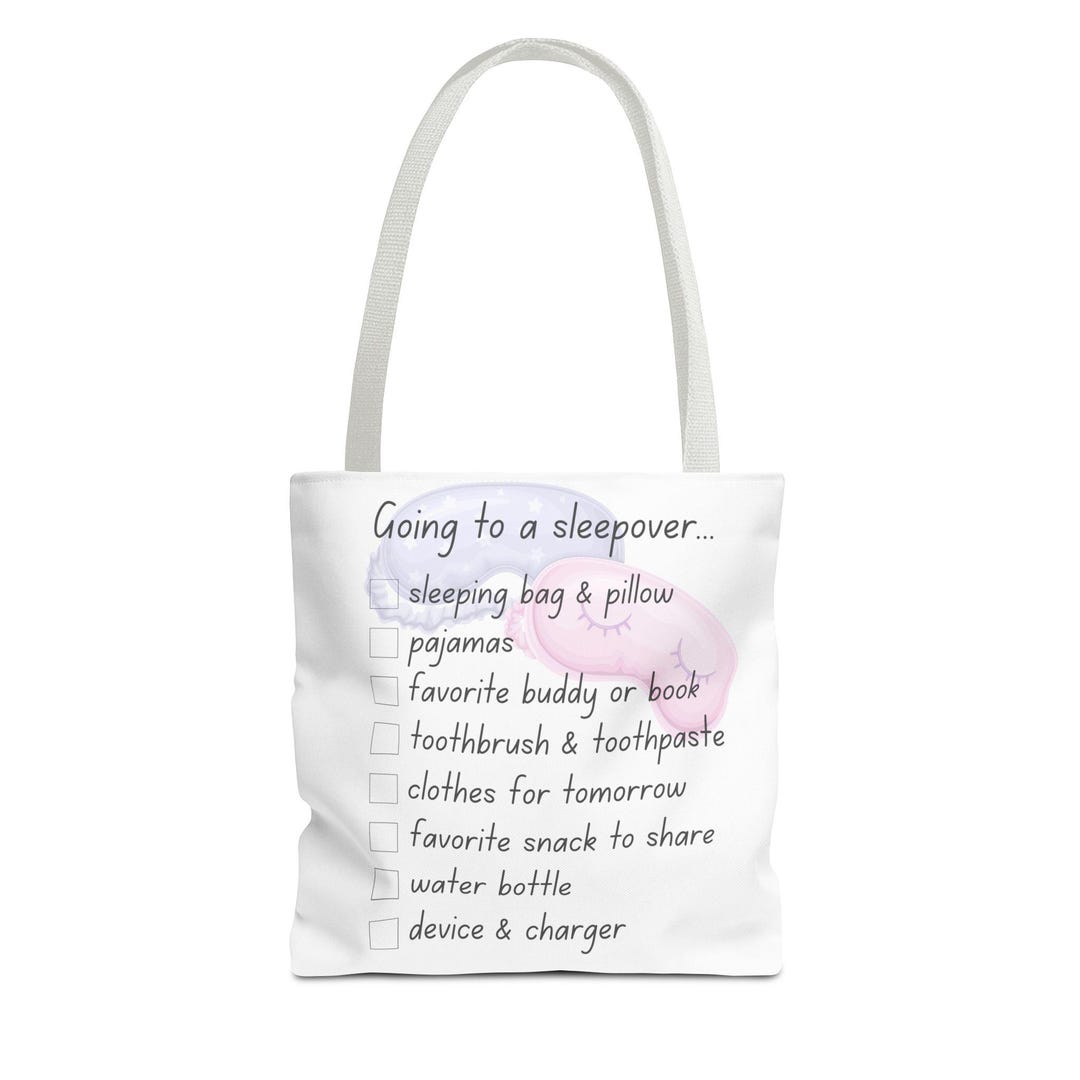 Sleepover Tote Bag, Sleepover Essentials Tote, Children's Night Bag ...