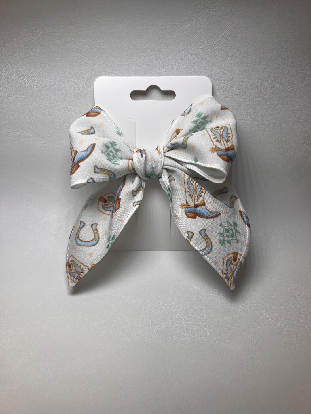 Cowboy Boot Hair Bow | Western Aztec Print - Etsy