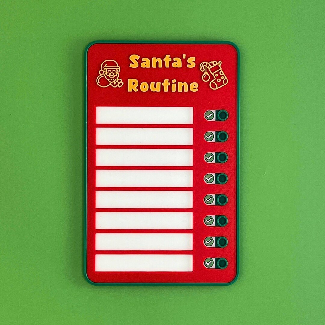 Kids Sliding Routine Chart Christmas and Holiday Edition Custom Daily ...