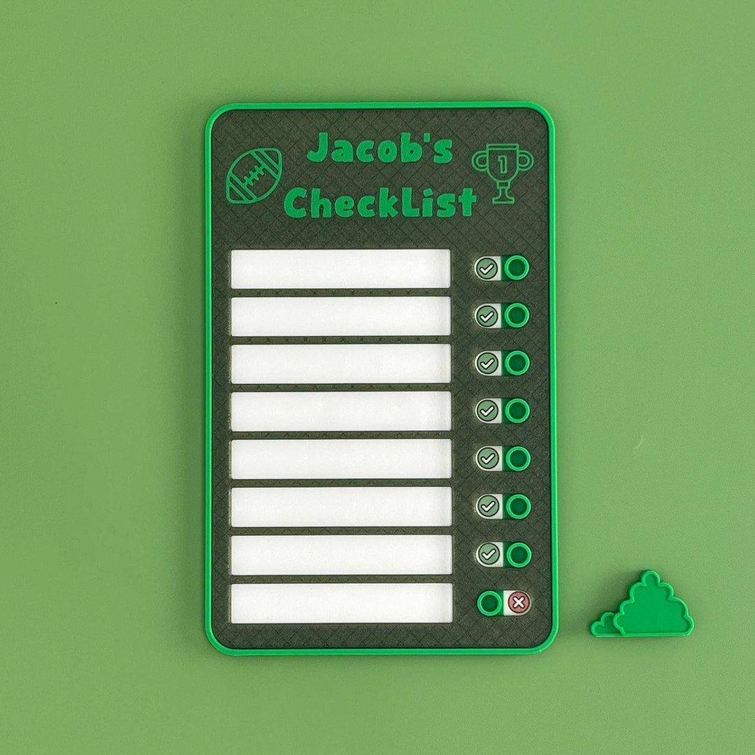 Embedded Print Sliding Daily Checklist for Kids 28-color Custom To-do ...