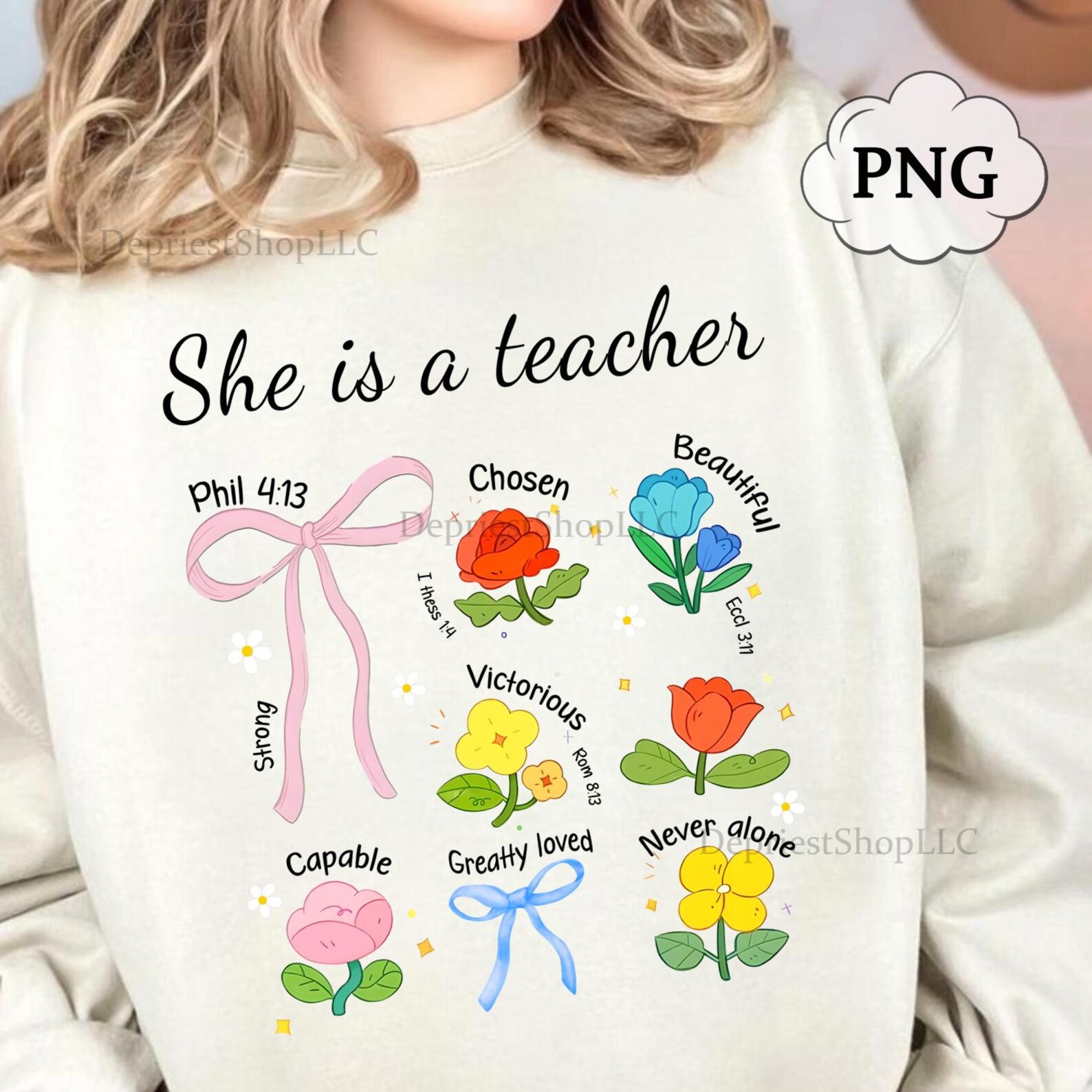 Teacher Boho Floral Png, Preppy Teacher Png, Coquette Teacher Life Png ...