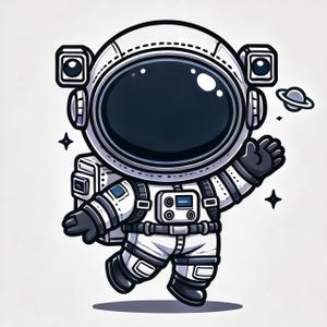 Chibi Astronaut Digital Art Cute Space Character Cartoon Astronaut PNG ...