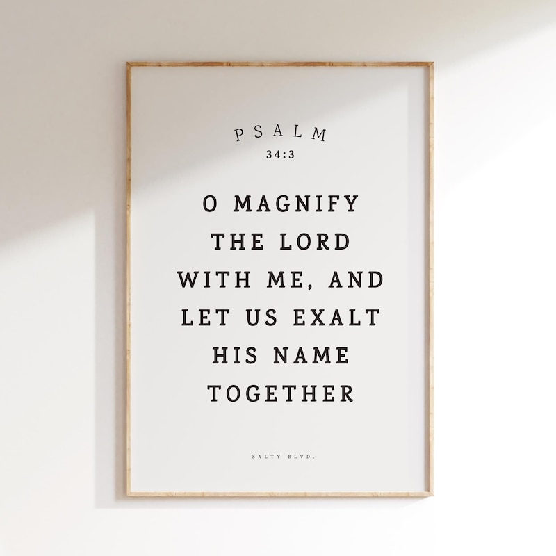 Psalm 34 3 Wall Art - Etsy