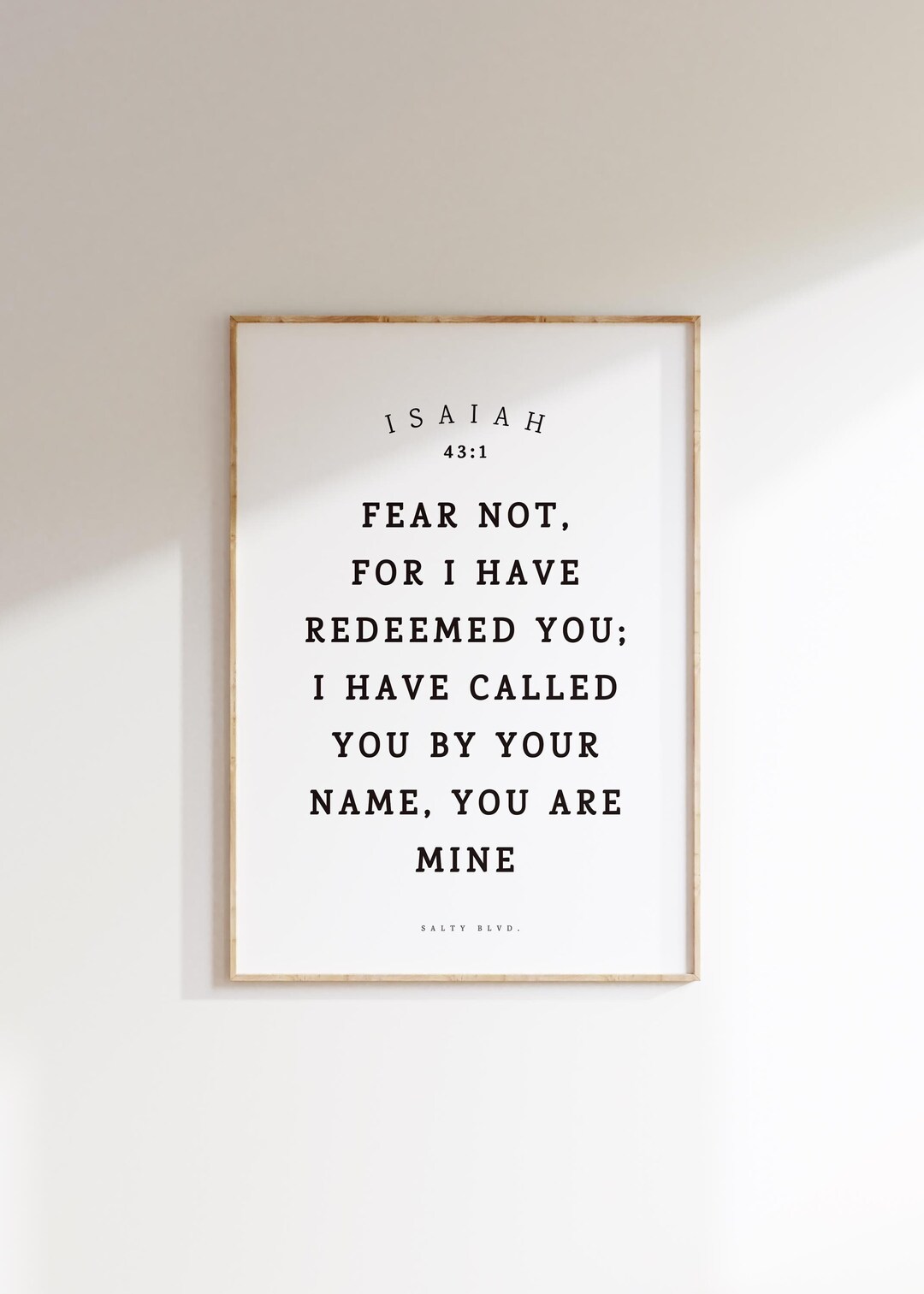 Isaiah 43:1, Bible Verse Wall Art Print, Aesthetic Christian Poster ...