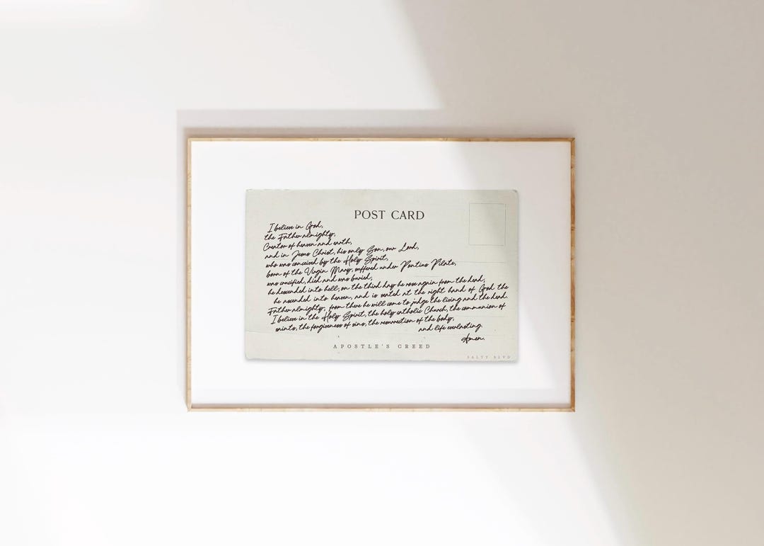 Apostle's Creed Modern Bible Verse Wall Art, Postcard Aesthetic ...