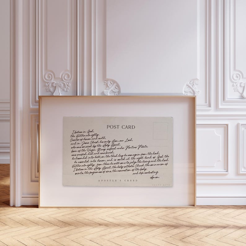 Apostle's Creed Modern Bible Verse Wall Art, Postcard Aesthetic ...