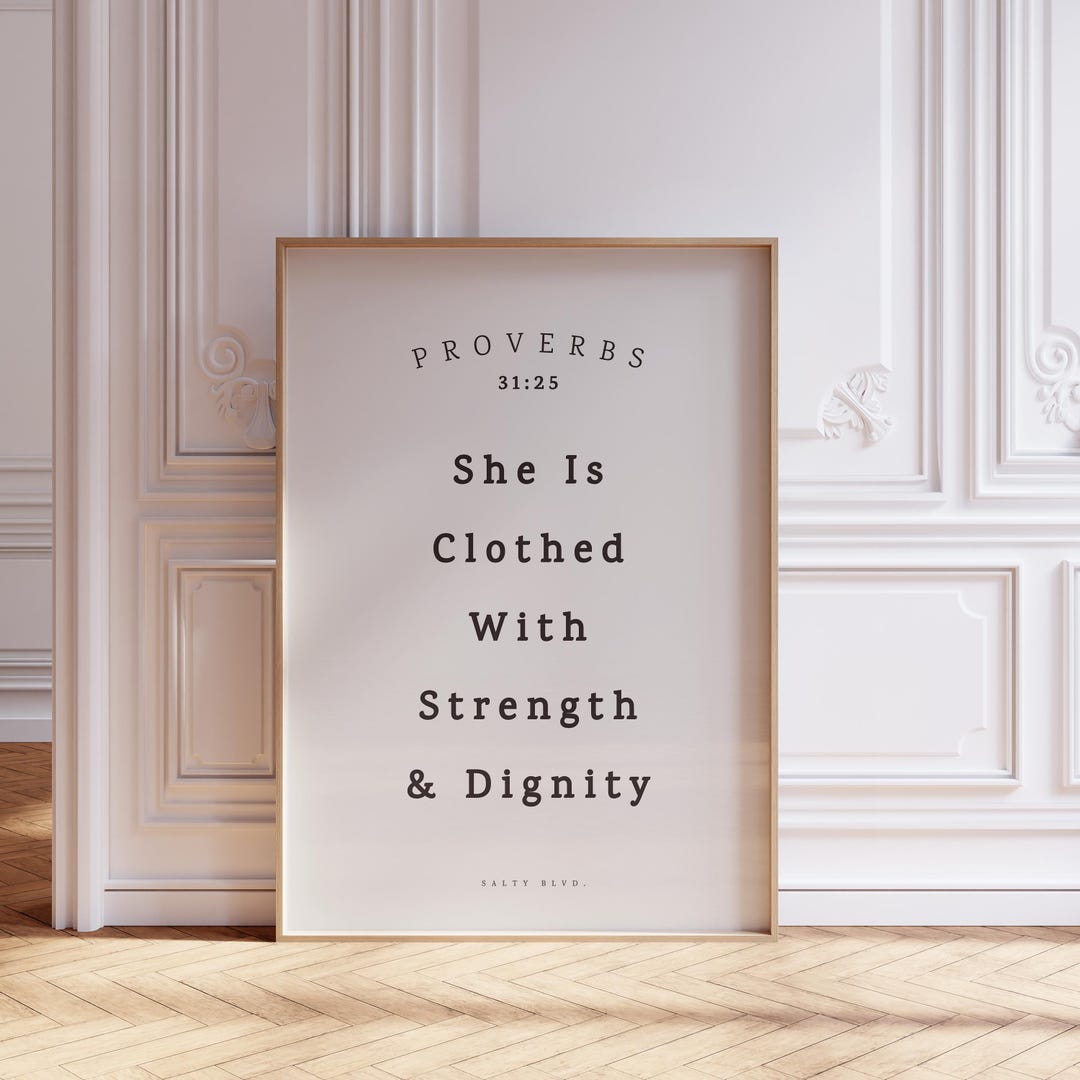 Proverbs 31 25 Christian Girl Wall Art, Aesthetic Christian Faith Wall ...