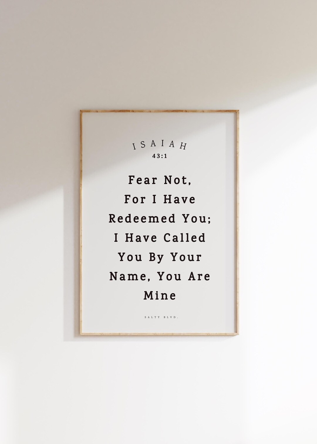 Isaiah 43:1, Bible Verse Wall Art Print Scripture Faith Christian ...