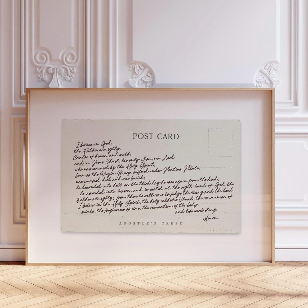 Apostle's Creed Modern Bible Verse Wall Art, Postcard Aesthetic ...
