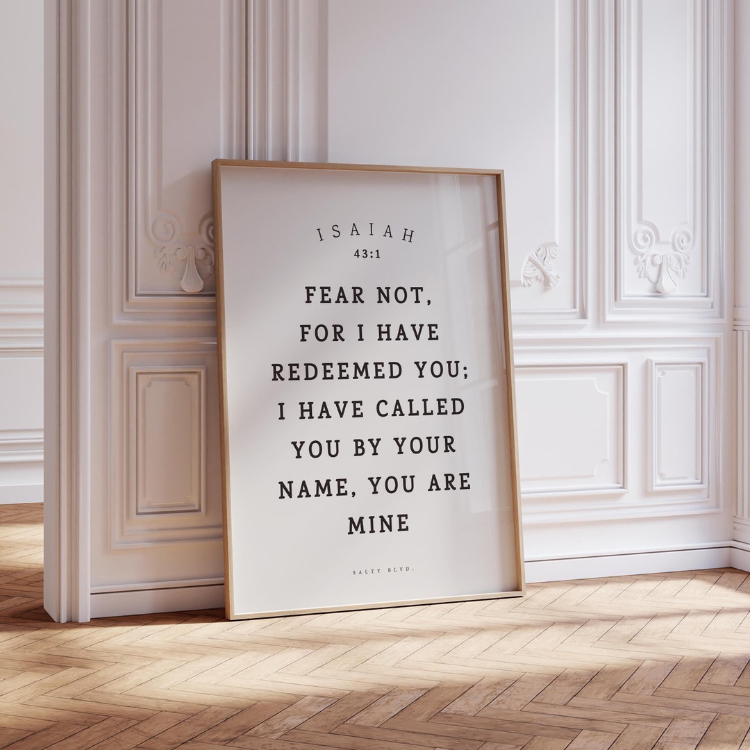 Isaiah 43:1, Bible Verse Wall Art Print, Aesthetic Christian Poster ...