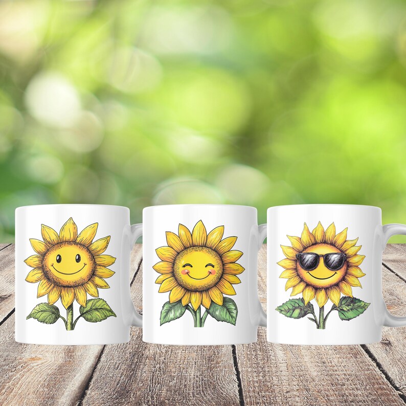 Sunflower Smiley Faces Digital Clipart,happyfaces,smileful Face ...