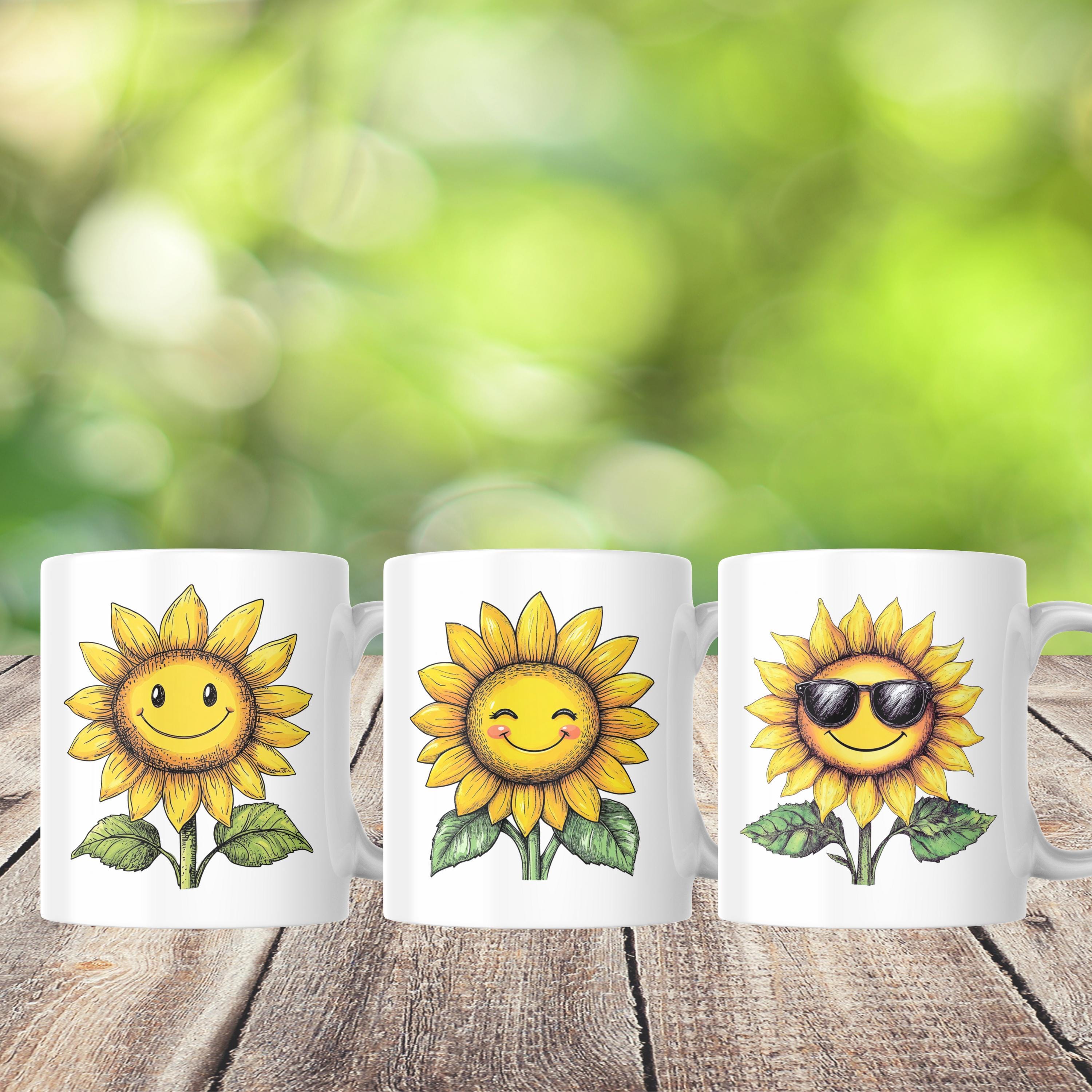 Sunflower Smiley Faces Digital Clipart,happyfaces,smileful Face ...