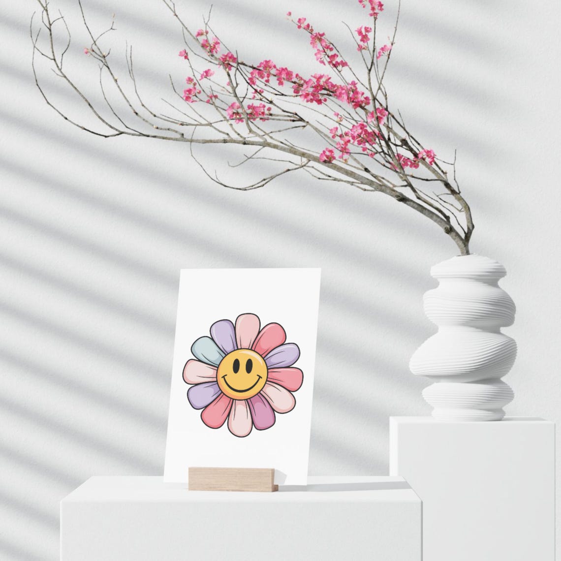 Cute Smiley Face Flower Pastel,happy Face Flower Svg,daisy Svg,smileful ...