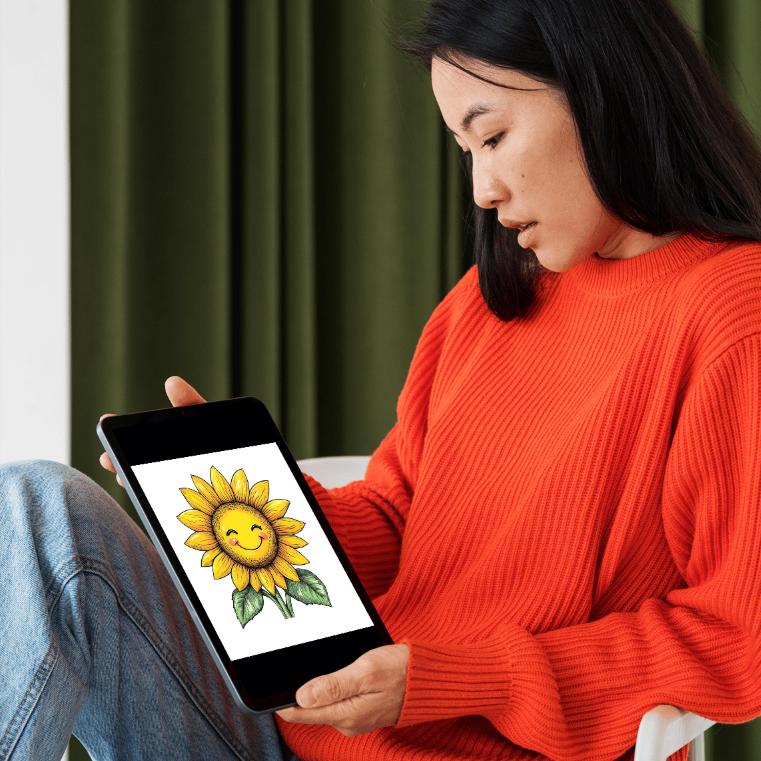 Sunflower Smiley Faces Digital Clipart,happyfaces,smileful Face ...