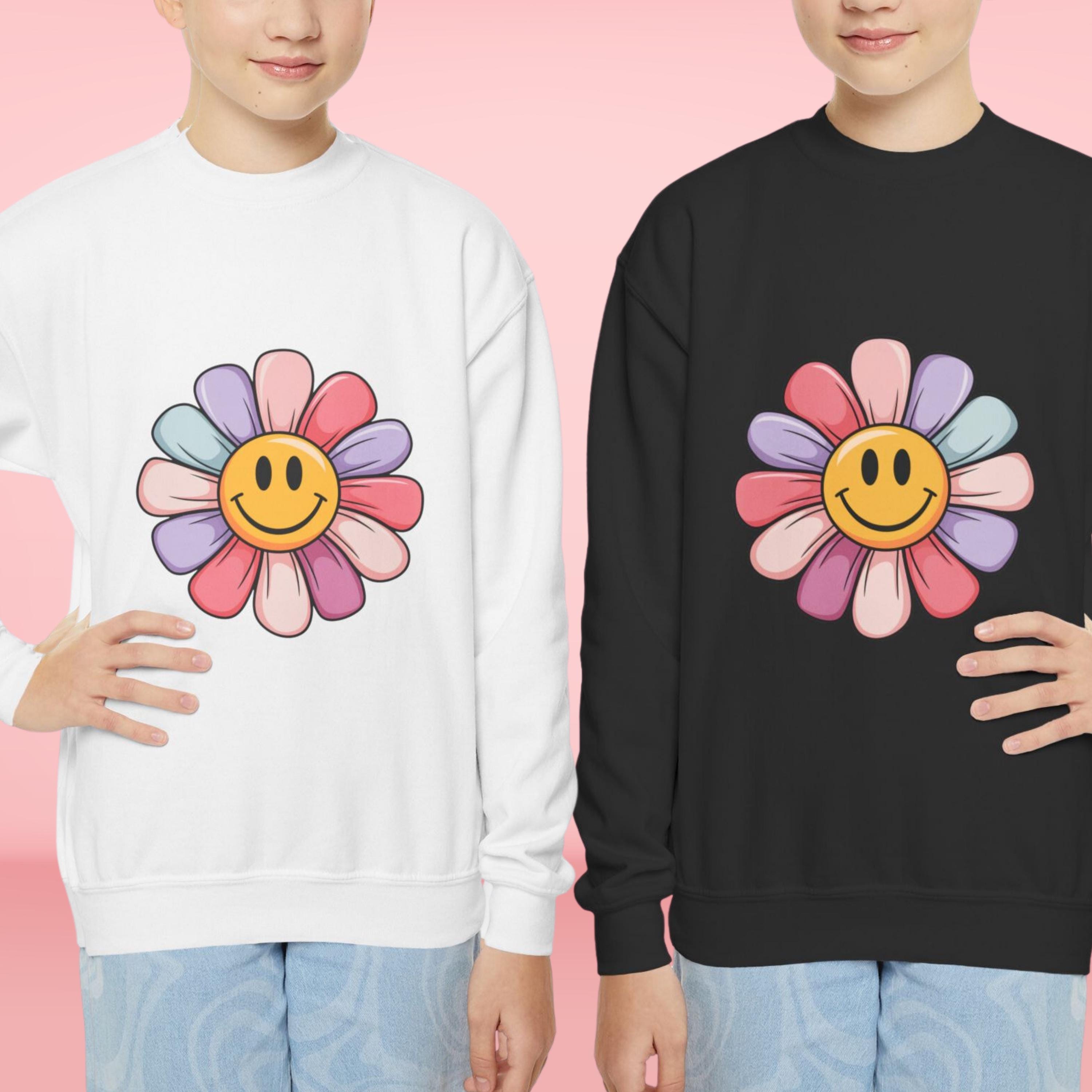 Cute Smiley Face Flower Pastel,happy Face Flower Svg,daisy Svg,smileful ...