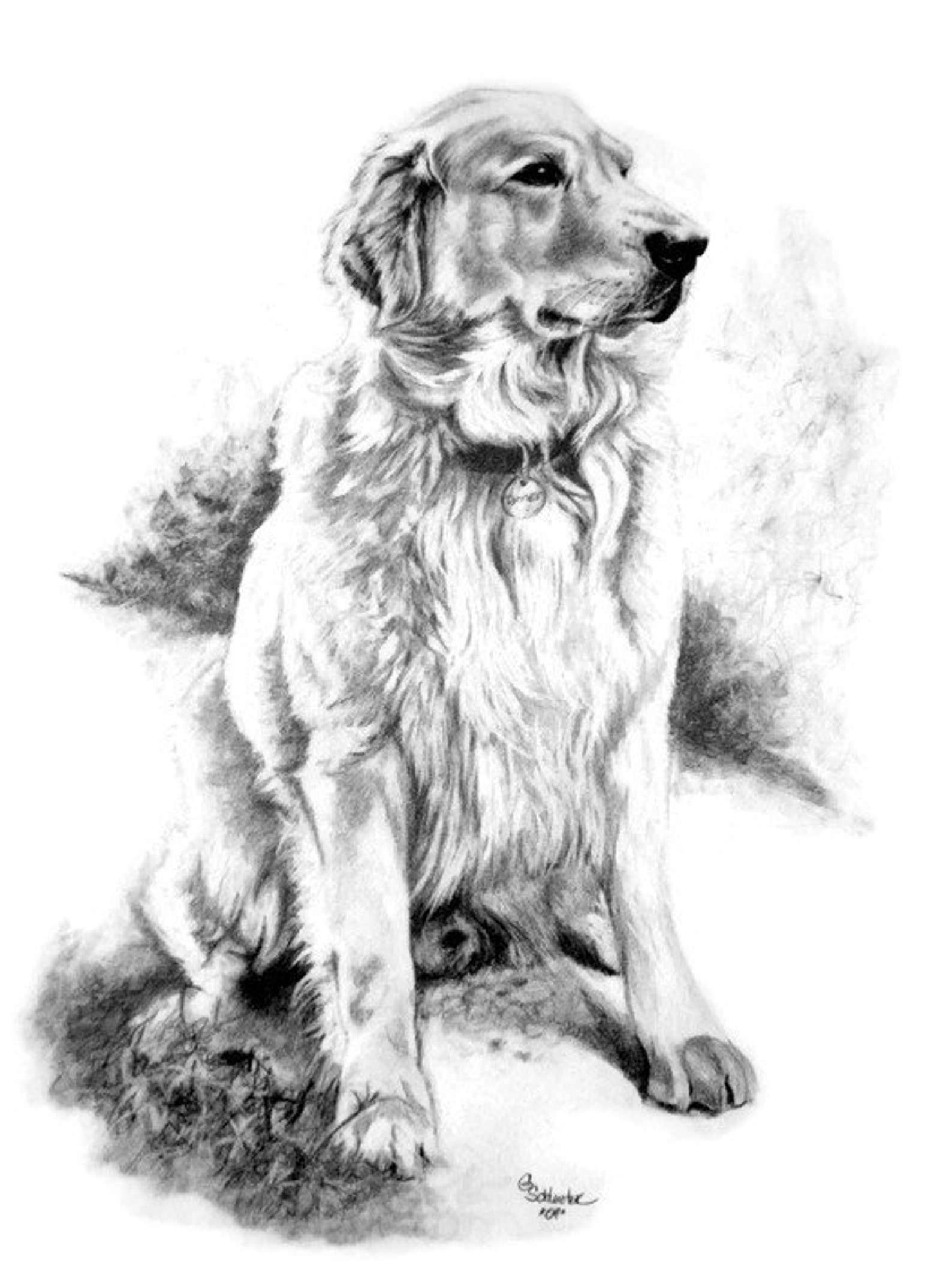 Highly Detailed Pet Portrait Custom Memorial Sketch Art Drawing by Hand ...