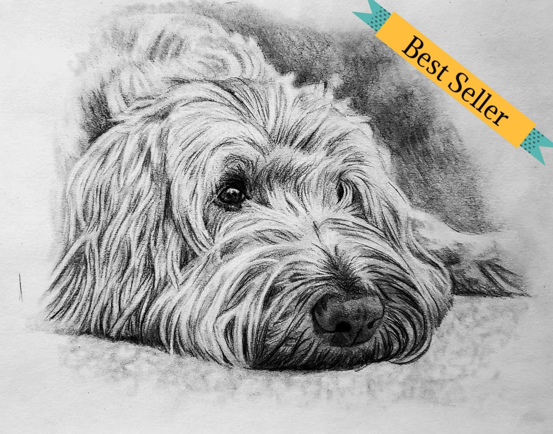 Custom Pet Art Hand Drawn From Photo 1 SUBJECT Pencil Sketch Realistic ...