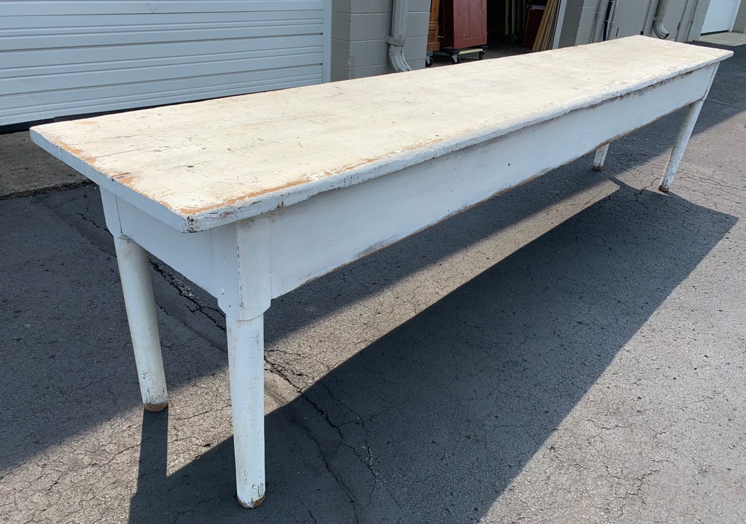 Primitive Monumental Illinois 11' Farm Harvest Table Single Planks ...