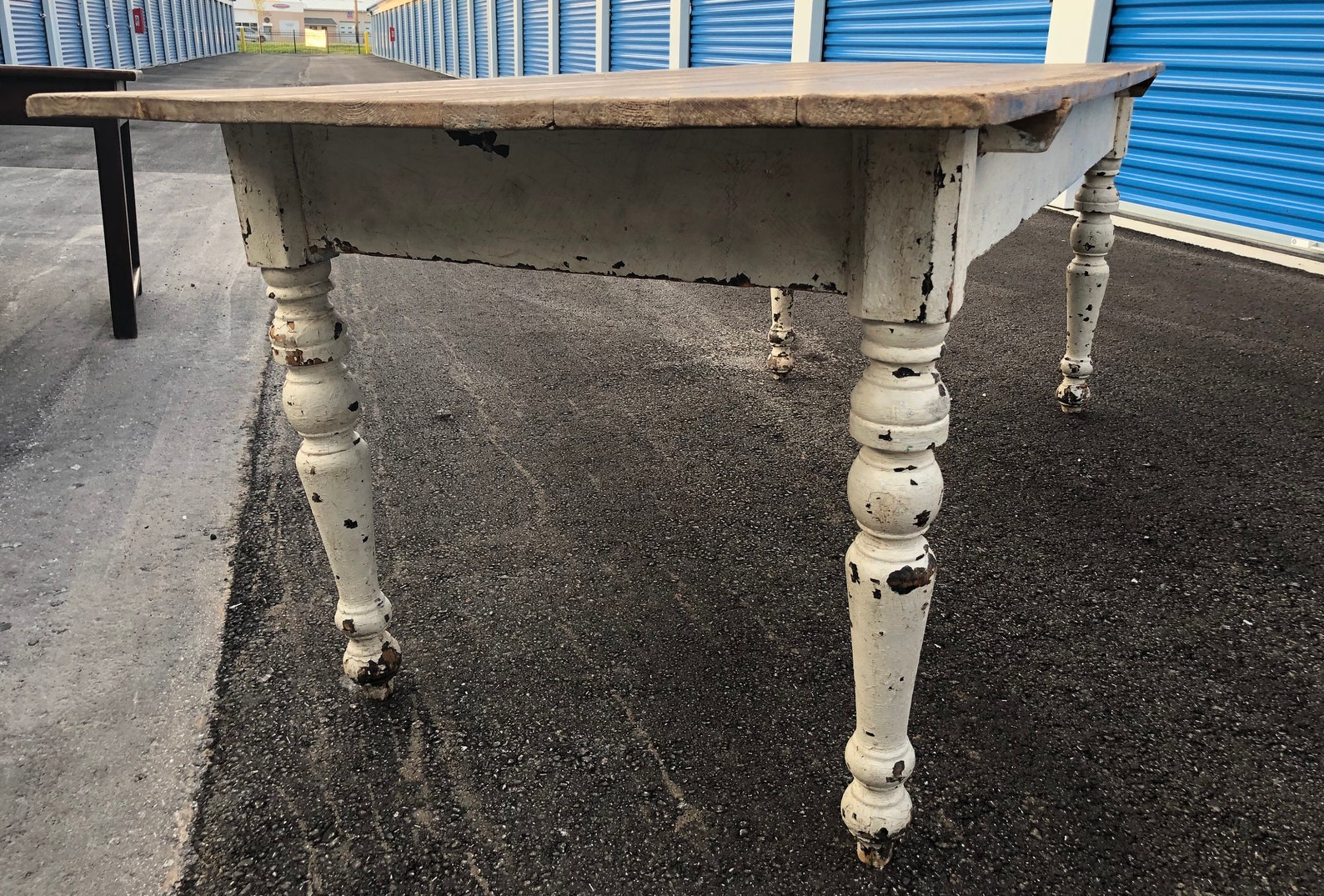 Primitive Original Harvest Rustic Farm Table Turned Legs 80.5w29 ...