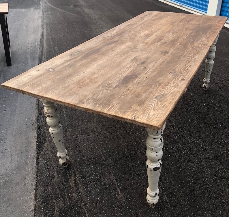 Primitive Original Harvest Rustic Farm Table Turned Legs 80.5w29 ...