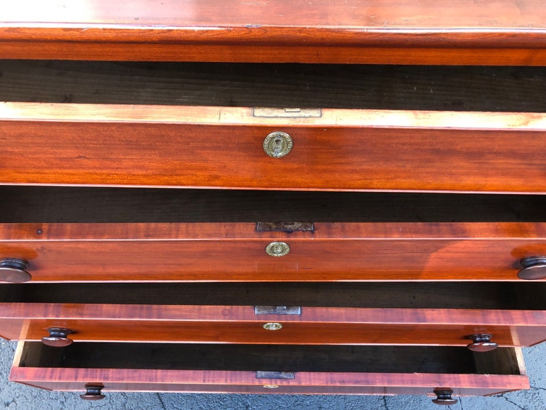 Beautiful Antique American Southern Cherry Sheraton Chest 20.5D39.5H42W ...