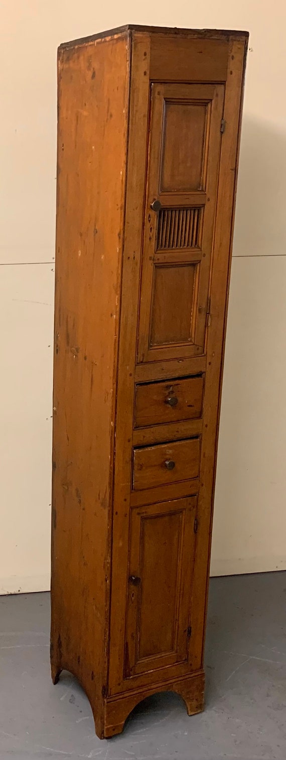 Antique Early 19th C New York Pine Slim Chimney Cabinet Cupboard 13.25w12d72.5h Shipping is Not Free Etsy