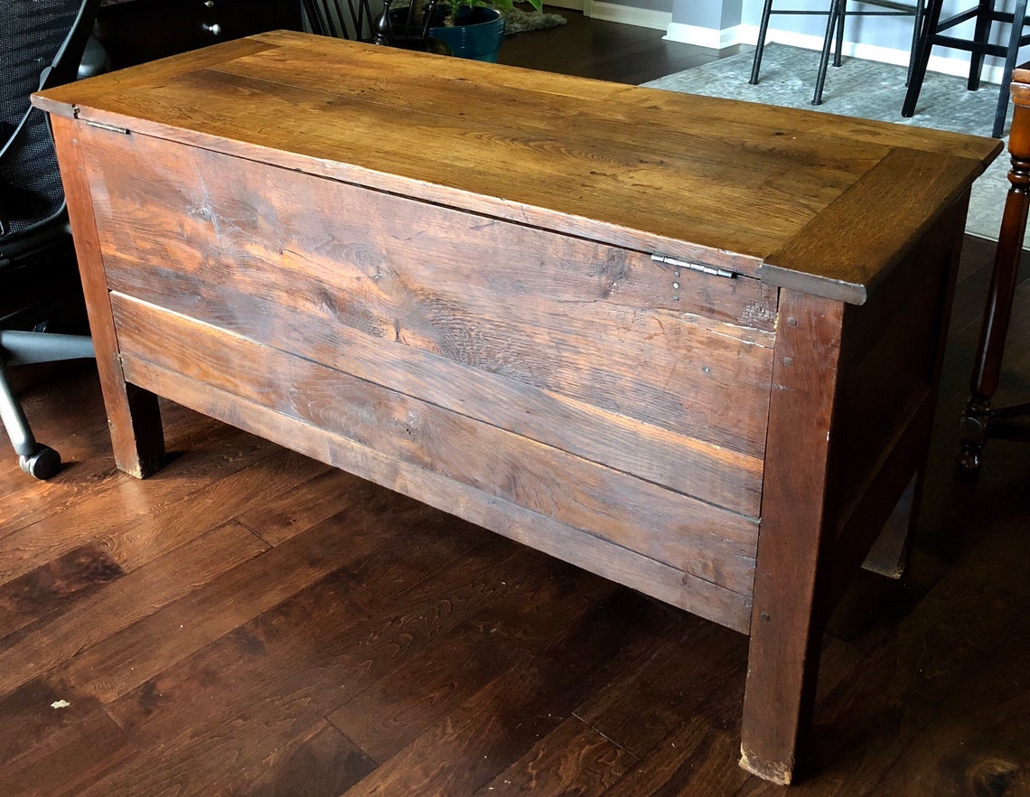 Antique Continental Oak Trunk Chest 1800's 23.5d30h56w - Etsy