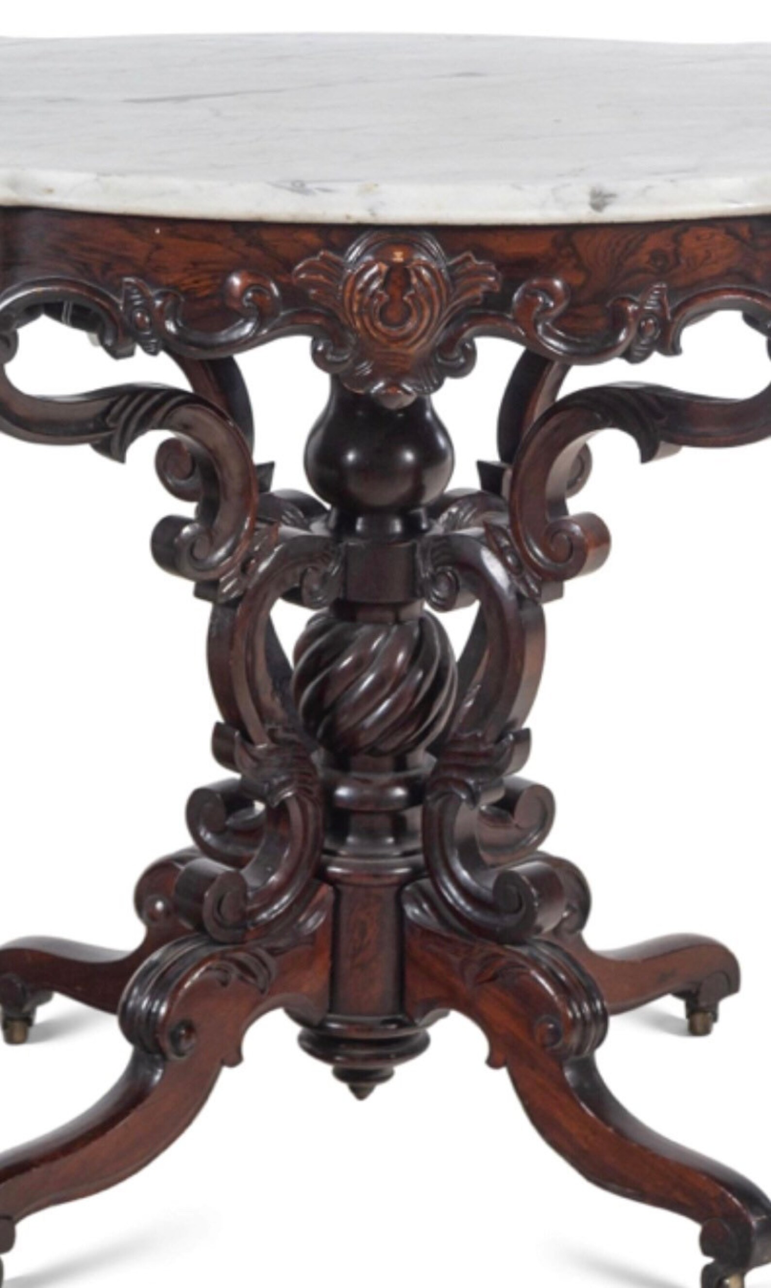 Antique Victorian Rococo Revival Rosewood Marble-top Table 19thc 30h35 ...