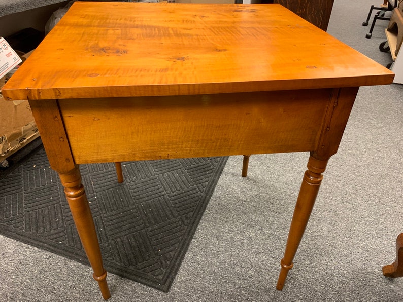 Antique Southern Sheraton Tiger Maple Work Table 26W25D28.5H | Etsy