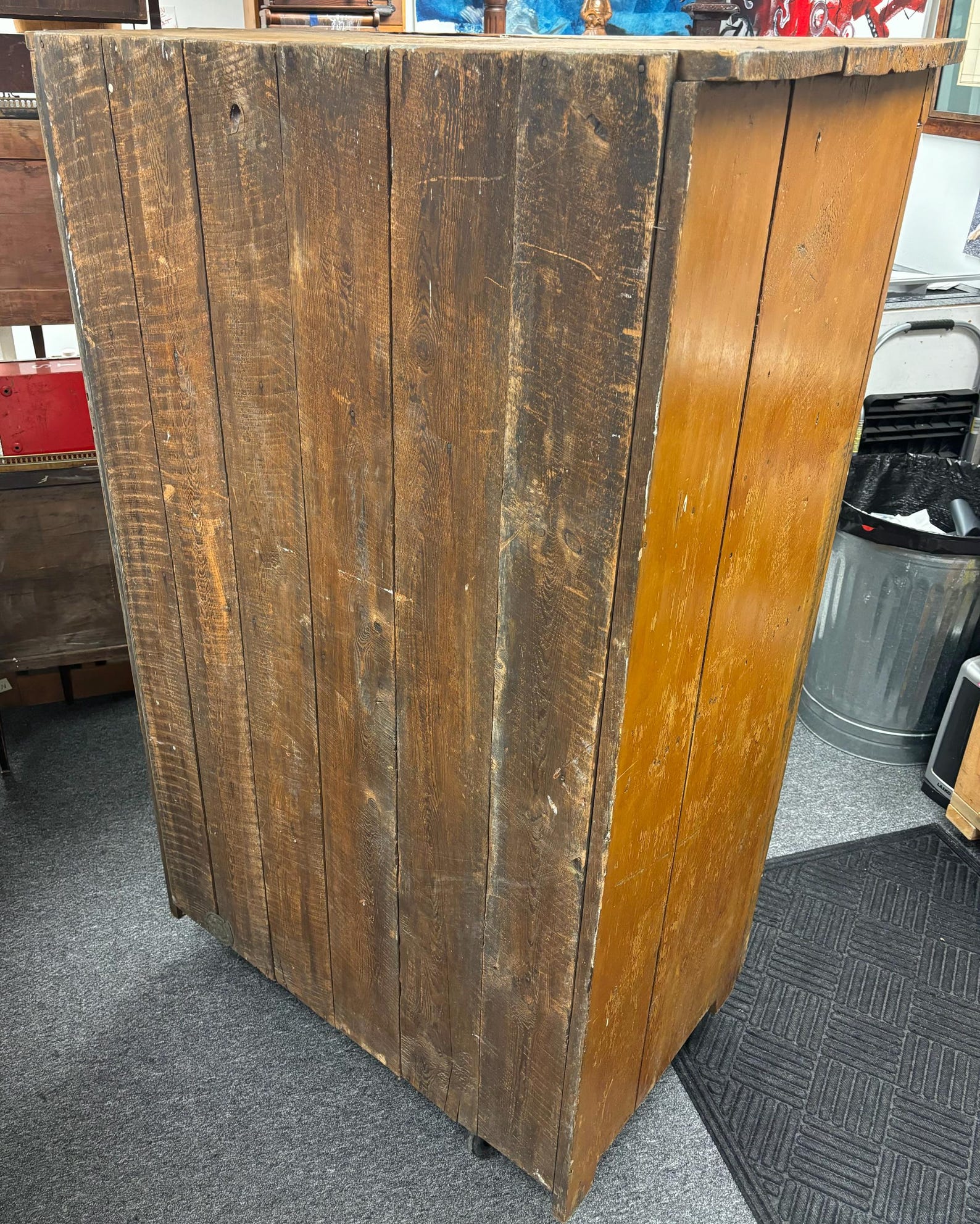 Beautiful Primitive Ohio Amish Country Mustard Painted Cupboard 24D39 ...