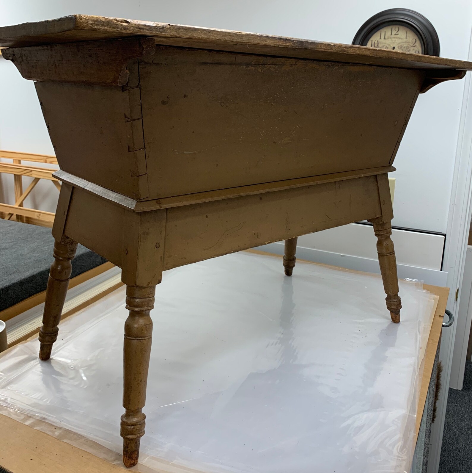 Beautiful Primitive 19th Century Dough Box in Mustard Paint | Etsy