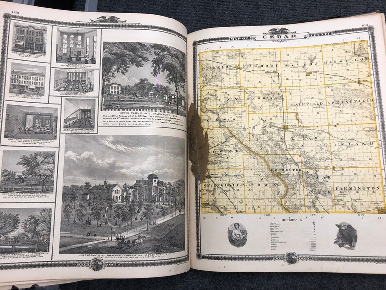 1875 Historical Atlas of Iowa Illustrated With Steel - Etsy