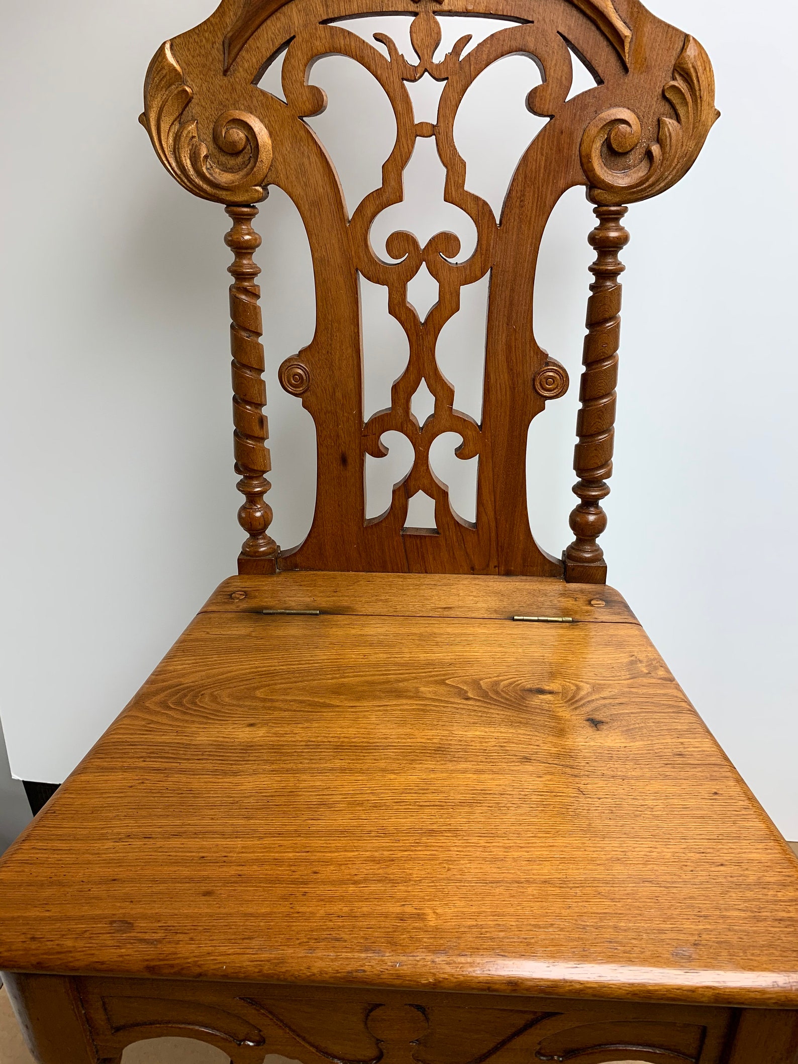 Unique Antique Victorian Carved Oak Storage Chair - Etsy