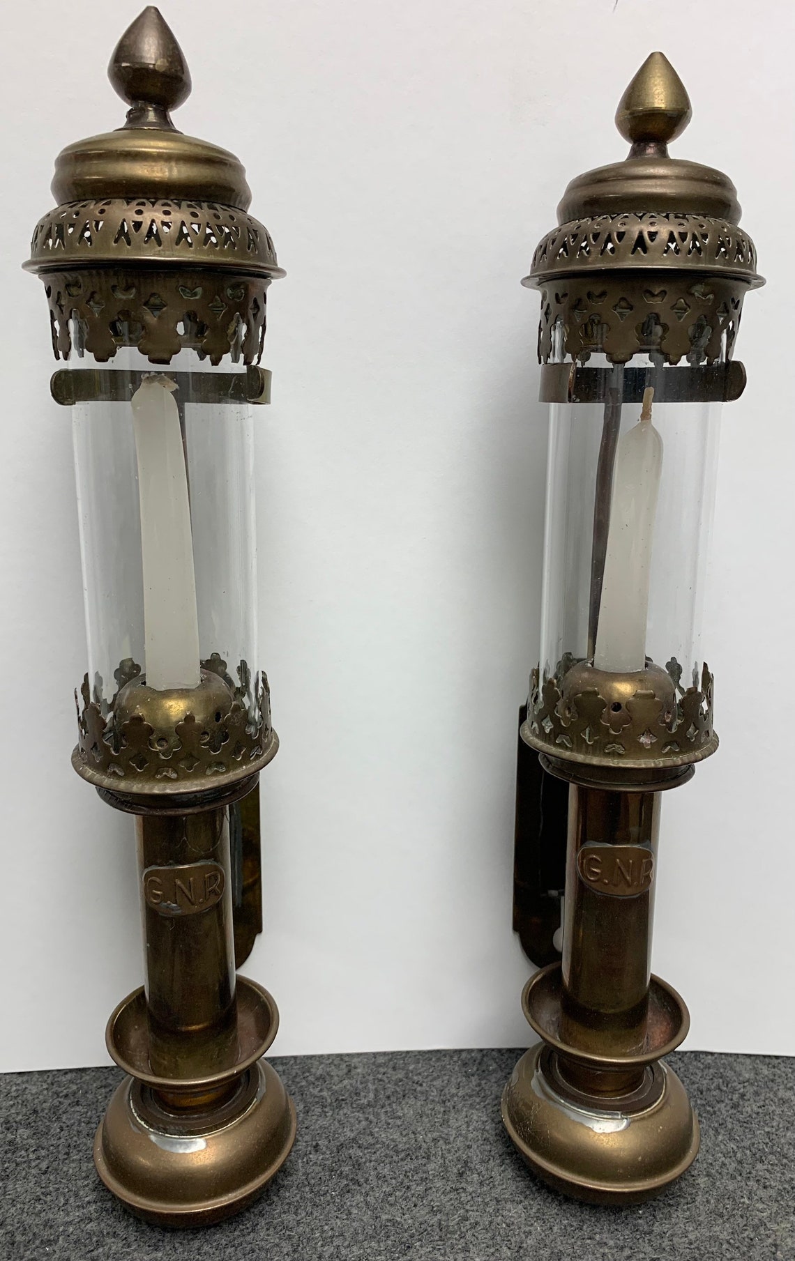 Antique Brass GNR Railroad Car Wall Sconces Candle Holders - Etsy