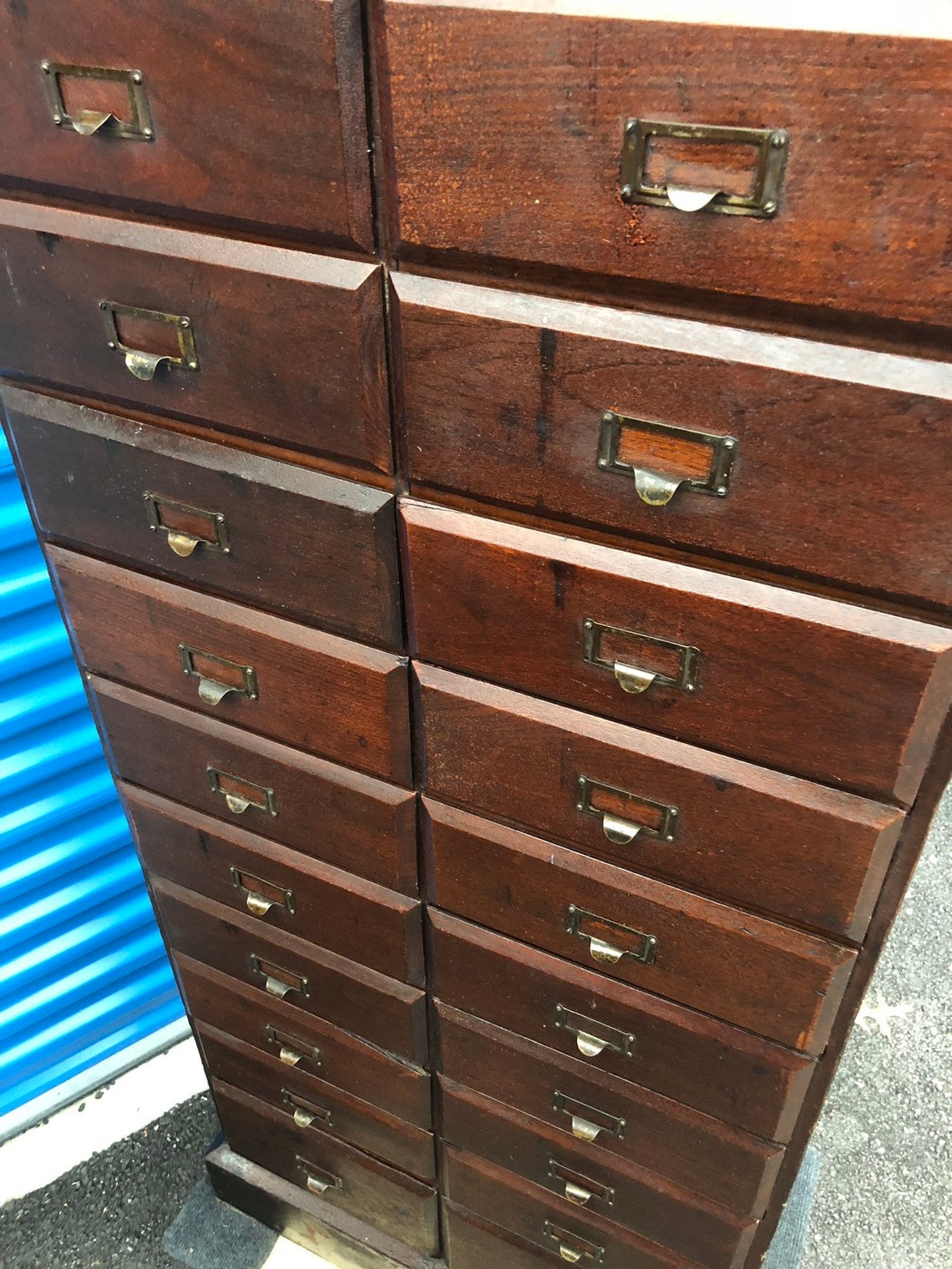 Antique Mahogany Store cabinet on base 28 drawers 25w14d76h | Etsy