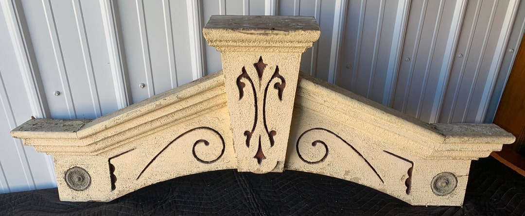 Antique Victorian Architectural Molding Old White Paint 51w7.25d20.5h ...