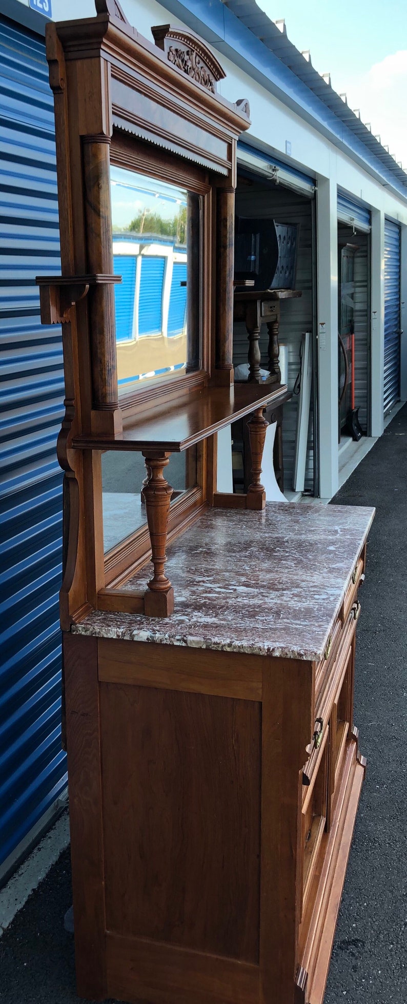 Victorian Walnut Mirrored Marble Top Sideboard Burl Features - Etsy