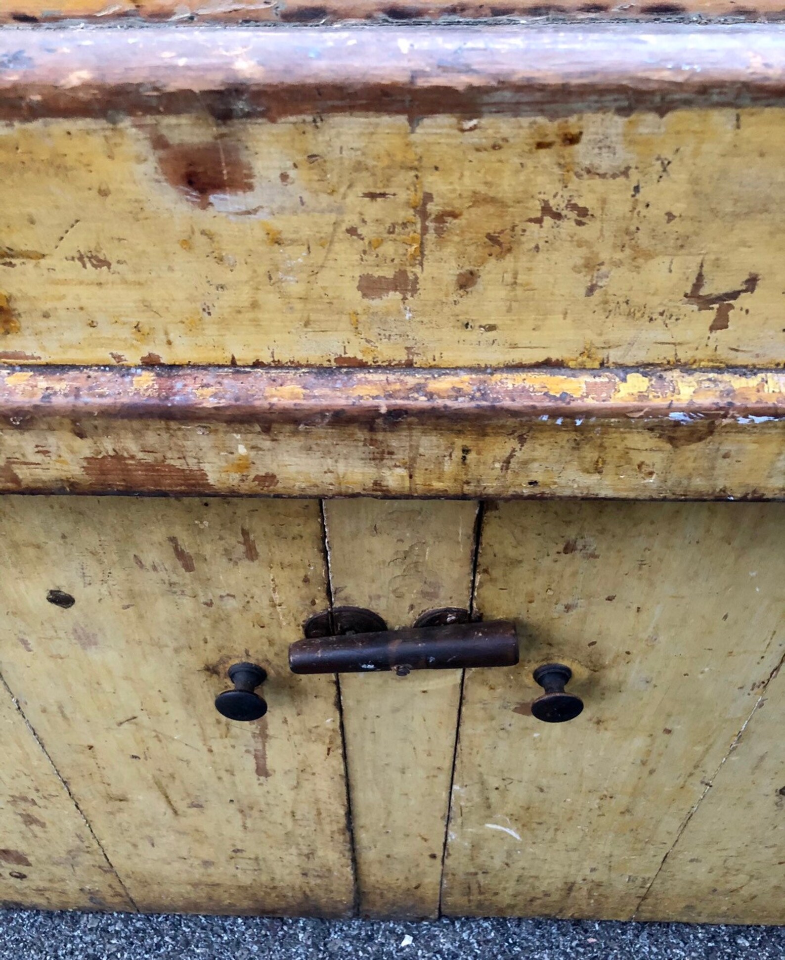 Beautiful Primitive New England Original Yellow Painted Dry Sink ...