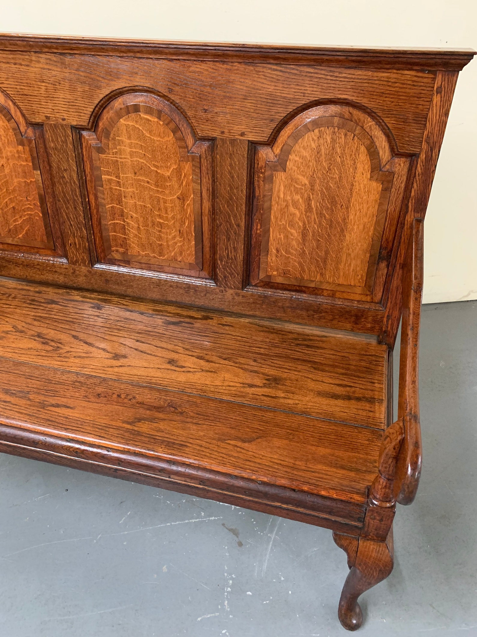 Antique Early 1800's English Solid Oak Bench Cabriole Legs 26D20D18H44H55W Shipping is Not Free ...